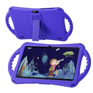 sgin 10 inch tablet for kids, android 12 kids tablet with kids case, 2gb ram 64gb rom, 5000mah, 1280 * 800 display, dual camera, wifi, educational games, blue handle case