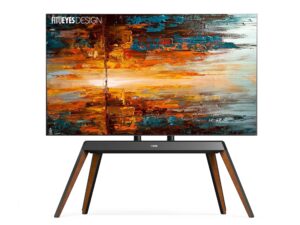 fitueyes design modern tv stand for 65 70 75 88 inch tv, floor tv stand with cable management, easel tv stand for lcd/led flat curved screens wood iron tv furniture, picasso series