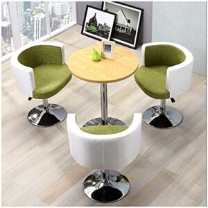 conference reception room coffee table with chair, dining room furniture chair lift cloth 65cm round table cafe balcony hotel european modern office (color : gray white) (color : blue white) (green wh