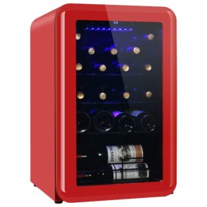 yehha 1 cellars 24 bottle, compressor freestanding refrigerator, single zone with stainless steel glass door, mini fridge cooler, white, champagne or sparkling wine, red