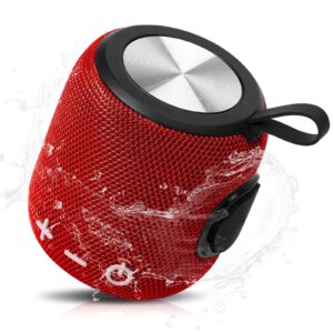 bluetooth speaker: powerful stereo sound, ipx7 waterproof, true wireless stereo pairing, portable design, latest bluetooth v5.2 - perfect for samsung galaxy tab e 8.0, beach, home, parties- red