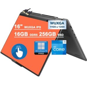 lenovo yoga 7i 16 2-in-1 laptop | 16" wuxga ips touch | 13th gen intel 10-core i5-1335u >i7-1255u | 16gb ddr5 256gb ssd | backlit fingerprint thunderbolt long battery life win11pro + hdmi cable