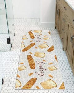 briskdecor dessert baking tile bread baguette pvc loofah shower mat 40x16 inch, non slip comfortable bathtub mat quick drying bath mat with drain for tub, shower, bathroom