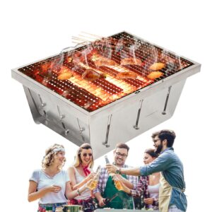 camping fire pit, portable camping grills, foldable camping firepit, backpacking bbq grill, wood burning fire pit, outdoor campfire stove, hiking grills with storage bag, for cooking bonfire patio