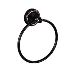 towel ring,coat hook,towel hooks,black round twist towel hanging ring towel rack ring hand towel rack brass 1 free punch (size : 1 punch)