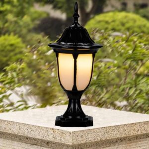 european retro led post light waterproof outdoor die-cast aluminum e27 base pillar lantern fixture courtyard garden walled porch pillar lights pole light