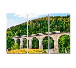 ravenna bridge in black forest baden-wurttemberg germany canvas print 3 panels / 36x24 inches