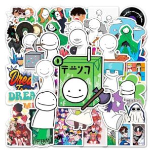 50pcs cartoon dream smp graffiti funny cute stickers for suitcase skateboard laptop computer water bottles car teens boys girls decal waterproof sticker for phone computer decal pegatinas juguete