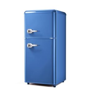 hopday fls-80g-blue retro compact refrigerator, blue