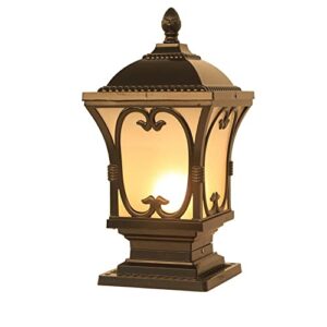 modebhd square continental waterproof table lamp column lamp glass courtyard gate lights bollard lamp street post light garden villa outdoor lights e27 decoration lighting landscape lantern pillar lig