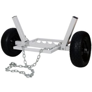 cuisinsmart log dolly and holder with 16.5 inch penumatic tire log skidder for wood transport 1100lbs capacity white