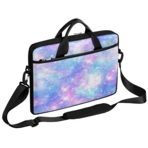 galaxy pattern laptop computer bag waterproof shoulder messenger bag 13-15 inch durable laptop tote bag with shoulder strap handle lightweight crossbody briefcase