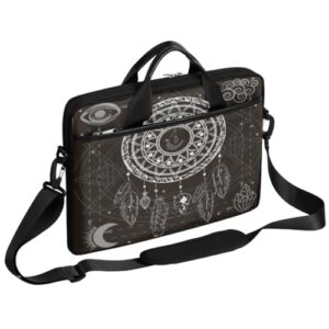 mandala dreamcatcher ethnic laptop computer bag waterproof shoulder messenger bag 13-15 inch durable laptop tote bag with shoulder strap handle lightweight crossbody briefcase