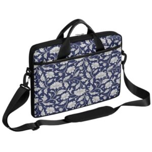 flower tree print laptop computer bag waterproof shoulder messenger bag 13-15 inch durable laptop tote bag with shoulder strap handle lightweight crossbody briefcase