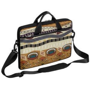 ethnic human laptop computer bag waterproof shoulder messenger bag 13-15 inch durable laptop tote bag with shoulder strap handle lightweight crossbody briefcase