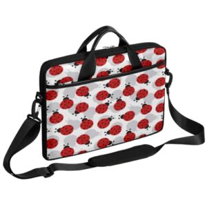 ladybugs pattern laptop computer bag waterproof shoulder messenger bag 13-15 inch durable laptop tote bag with shoulder strap handle lightweight crossbody briefcase