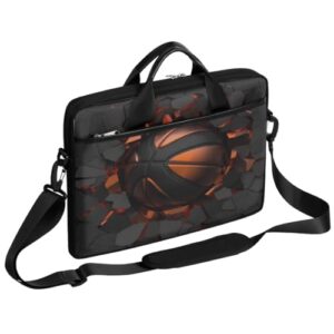 basketball crash laptop computer bag waterproof shoulder messenger bag 13-15 inch durable laptop tote bag with shoulder strap handle lightweight crossbody briefcase