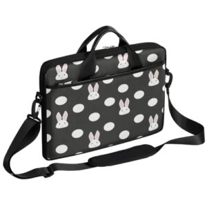 bunny dots laptop computer bag waterproof shoulder messenger bag 13-15 inch durable laptop tote bag with shoulder strap handle lightweight crossbody briefcase