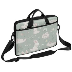 adorable bunny laptop computer bag waterproof shoulder messenger bag 13-15 inch durable laptop tote bag with shoulder strap handle lightweight crossbody briefcase