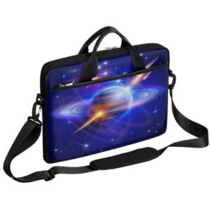 planet universe laptop computer bag waterproof shoulder messenger bag 13-15 inch durable laptop tote bag with shoulder strap handle lightweight crossbody briefcase