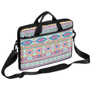 aztec graphic laptop computer bag waterproof shoulder messenger bag 13-15 inch durable laptop tote bag with shoulder strap handle lightweight crossbody briefcase