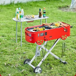 camping folding car portable barbecue,with folding table home outdoor courtyard charcoal grill picnic