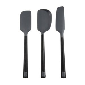 cambridge robert irvine 3 piece silicone utensils set, black, 3 count, no color