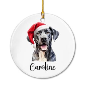 funny great dane ceramic ornament christmas 2025, personalized name great dane dog lover ornament xmas tree, custom great dane christmas ornament gift for dog dad dog mom, great dane ceramic ornament