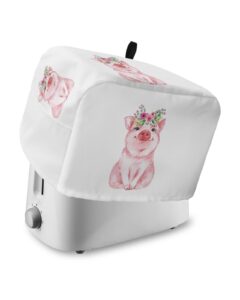 toaster covers 4 slice pink piggy floral wreath bread maker cover little cute animal funny pet kitchen bakeware protecto fingerprint protection small kitchen appliance dust covers large