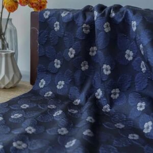 xmtxzym 2 meter embossed yarn dyed jacquard fabric women's spring autumn elegant dress decorative making fabric