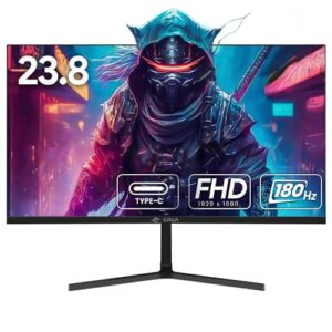 crua 24inch curved gaming monitor, 144hz/165hz fhd 1080p computer monitor, 99% srgb professional curved monitors, support amd freesync, wall mountable installs(hdmi, dp)-black