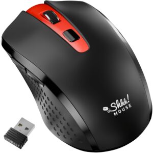 shhhmouse silent mouse wireless - quiet, cordless usb mouse for laptop, chromebook & pc