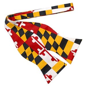 route one apparel | maryland flag self-tie bowtie, great for formal and business events, weddings, promse