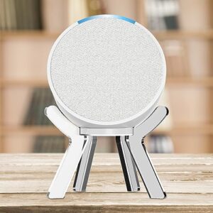 heymoontong smart speaker table stand - acrylic decorative holder for echo pop and apple homepod mini, exquisite desktop decorative accessories for office/room (clear)