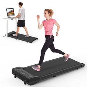 walking pad under desk treadmill 2 in 1 treadmills for home office desk treadmill for walking jogging running with led display, remote control