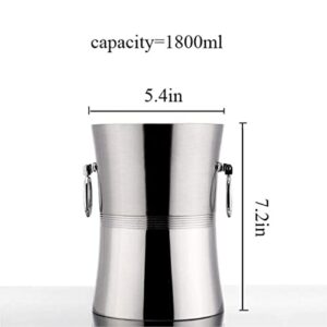 ice bucket wine bottle cooler champagne bucket stainless steel ice bucket portable hotel drink bucket party activities and camping tableware cooler buckets for parties (color : 5.4 * 7.2in, size : a)