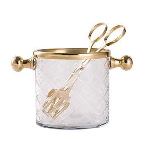 shzbcdn handmade brass glass ice bucket with ice clip dining table cooler wine wine rack ice bucket champagne can cooler