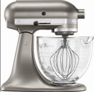 kitchenaid 5-quart tilt head model series stand mixer with glass bowl silver