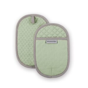 kitchenaid asteroid pot holder 2-pack set, pistachio, 6.5"x10"