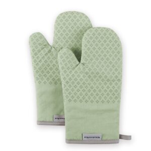 kitchenaid asteroid oven mitt set, 7"x12.5", pistachio green, 2 piece