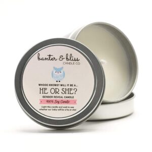 banter & bliss™ gender reveal color changing candle - it's a boy