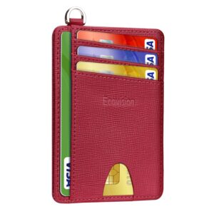 ecovision slim minimalist front pocket wallet, rfid blocking credit card holder wallet with detachable d-shackle for men women