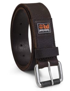 timberland pro men's 38mm boot leather belt, dark brown (rubber patch), 38