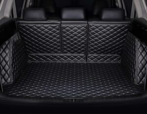 worth-mats rear cargo mat+back seat protector+high sides panel protector compatible with porsche macan/macan s(non maacan ev) cargo liner trunk cover full coverage trunk liner