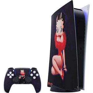 skinit decal gaming skin compatible with ps5 digital edition bundle - officially licensed betty boop red dress design