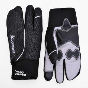 planet bike borealis gloves, mtb, atb, road bicycle gloves, 3 in 1 design, ideal for fall, winter, or early spring riding, lobster design outer shell, inner fleece gloves, small, black