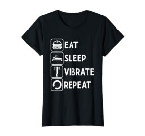 eat sleep vibrate repeat womens funny vibrator t-shirt