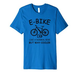 e-bike bicycle cool electric bike battery motor pedelec mtb premium t-shirt