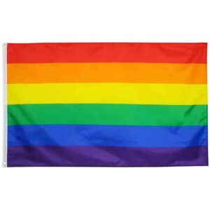 gay pride flag 3x5 outdoor- all inclusive rainbow pride 100d polyester material vivid color lgbtq support gay pride rainbow banner with 2 brass grommets