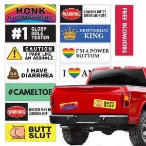 rio salto 12-pack funny bumper sticker pranks gifts for adults practical jokes prank car sticker gay pride gags pranks for work office magnetic stickers dirty items gift prankster stuff for adults